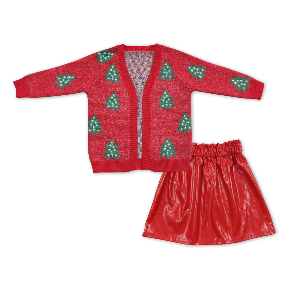 Girls Christmas Sweater Leather Skirt – ZHOHAO03
