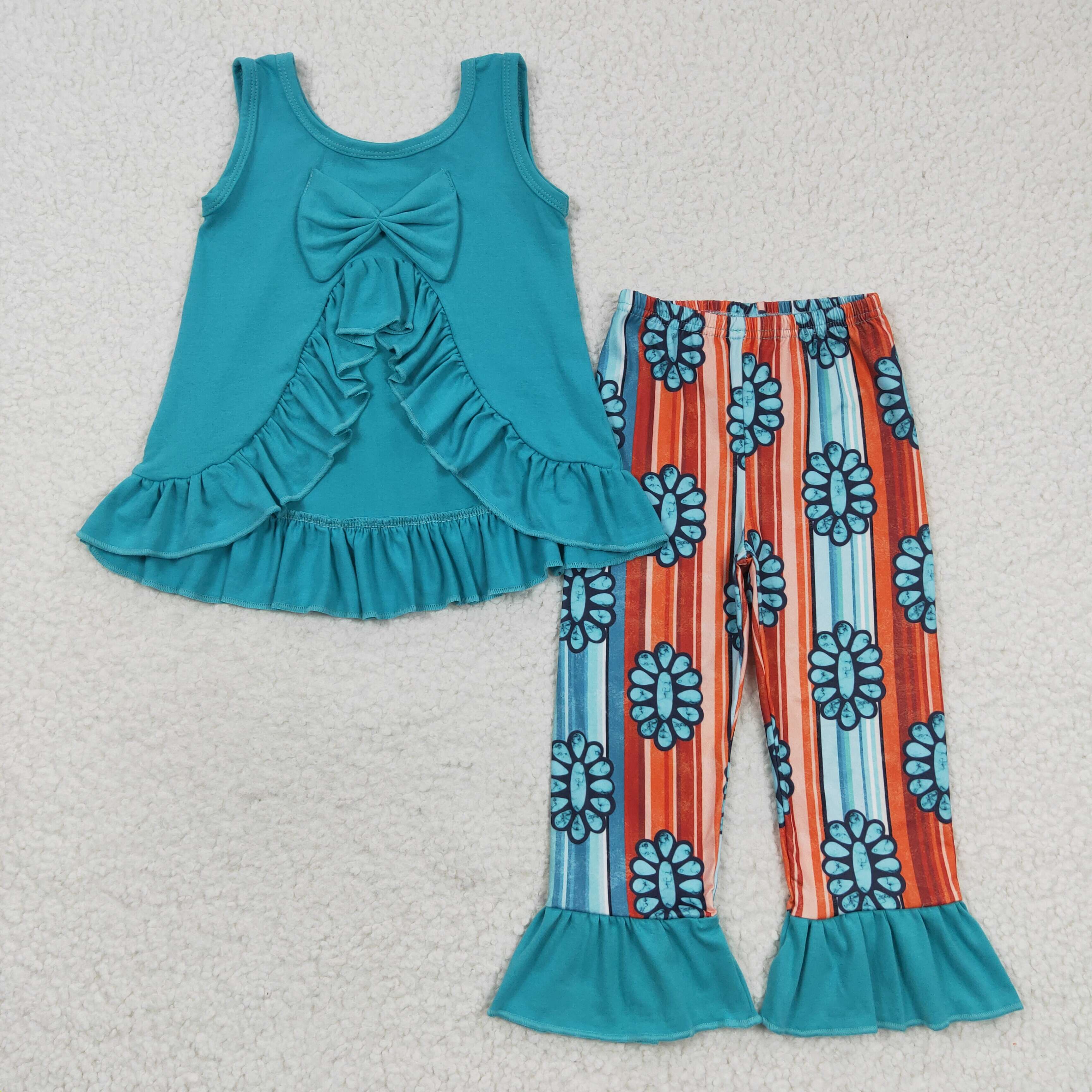 Girls Turquoise Green Outfits – ZHOHAO03