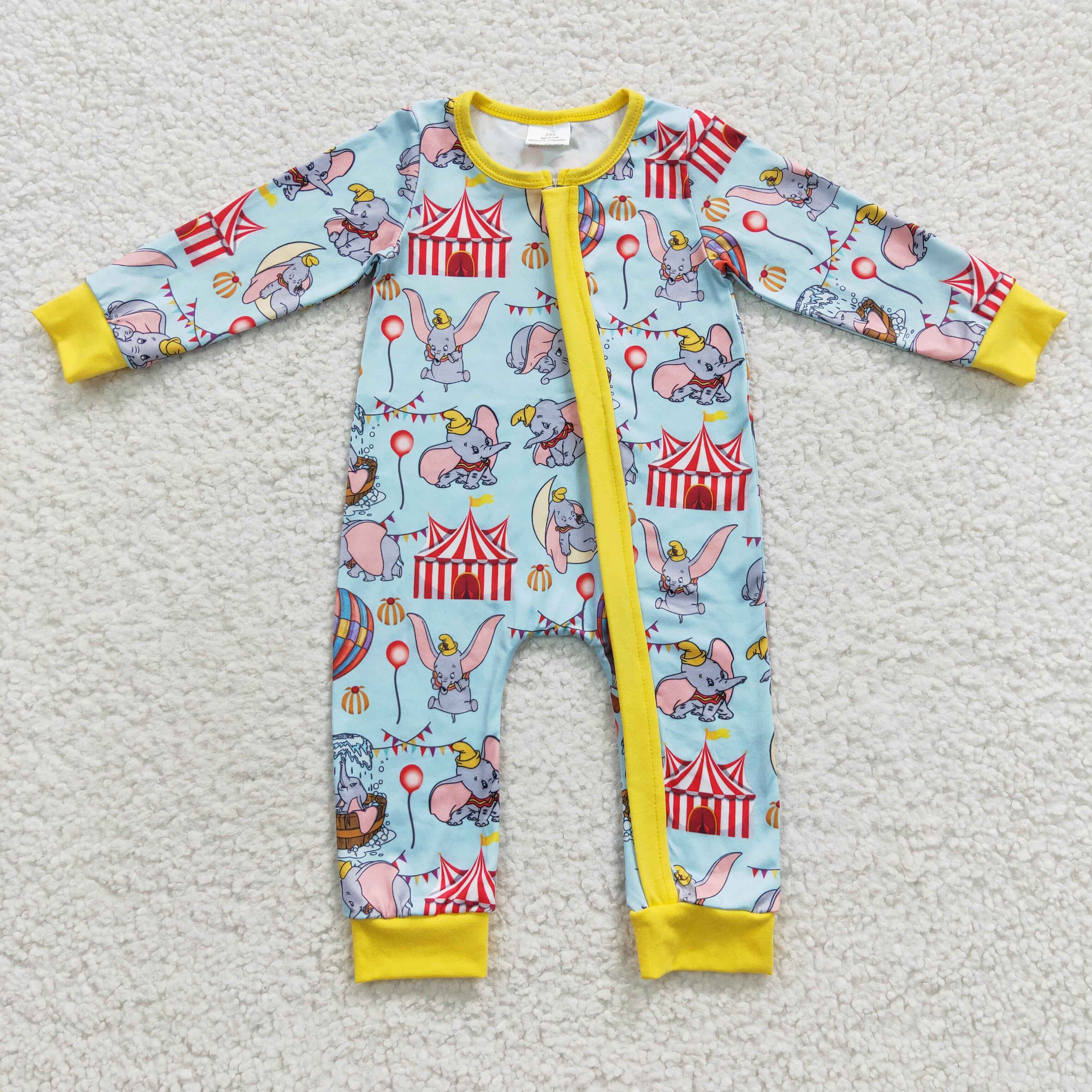 Baby Cartoon Zipper Rompers Sleeper Milk silk – ZHOHAO03