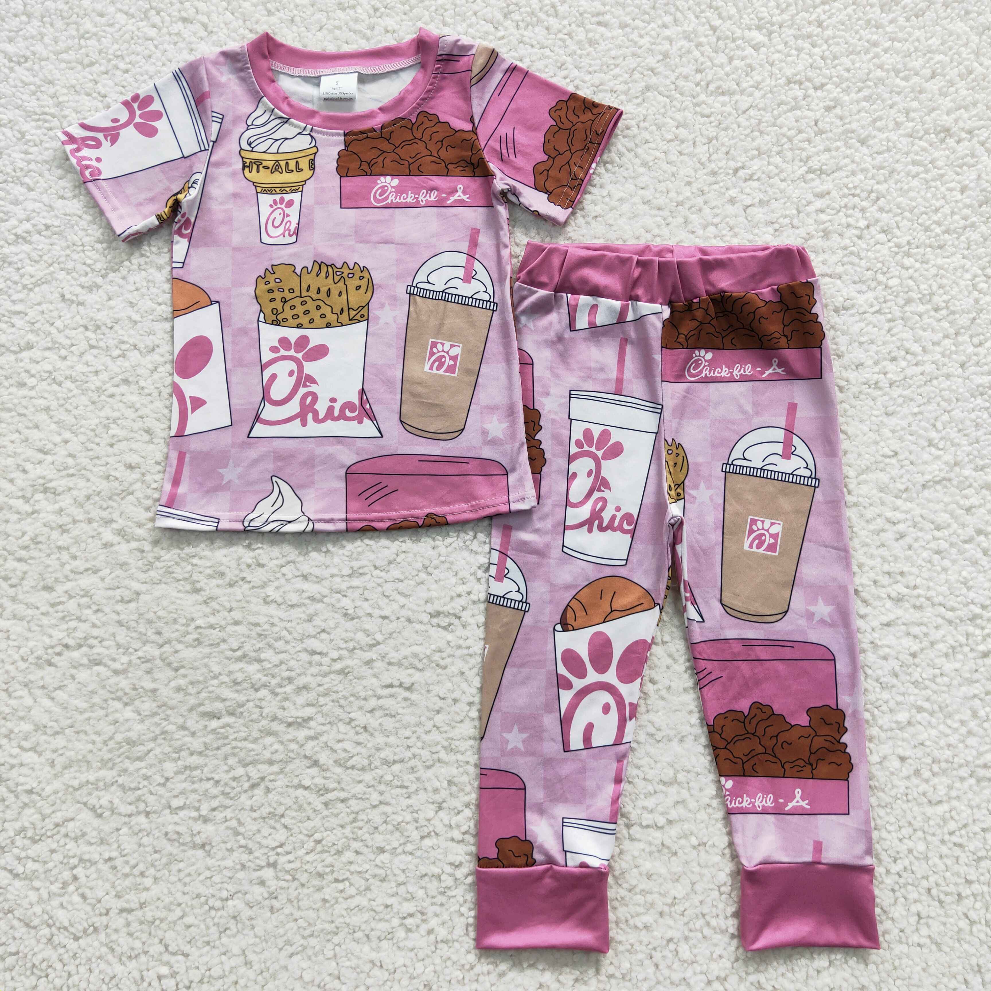 Girls Pink Chick Pajamas – ZHOHAO03