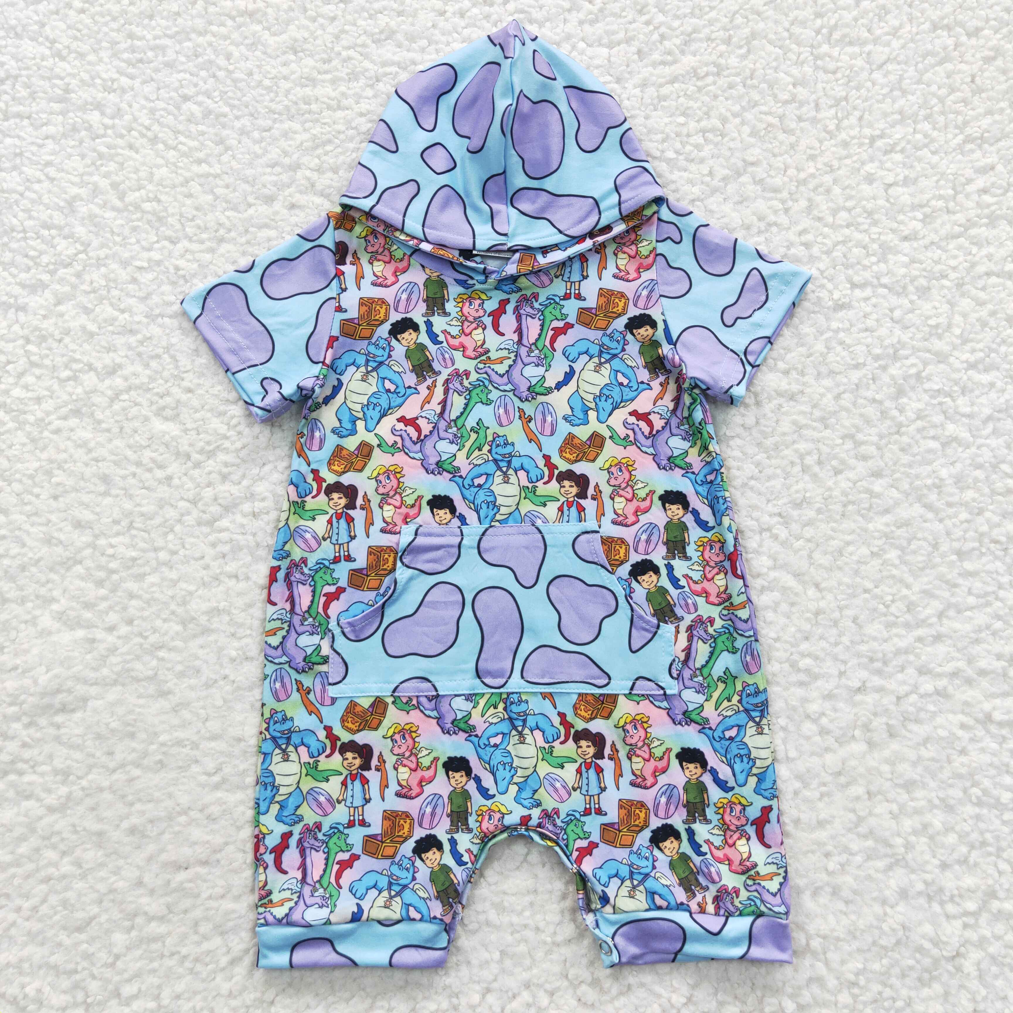Baby Boys Cartoon Hooded Rompers – ZHOHAO03