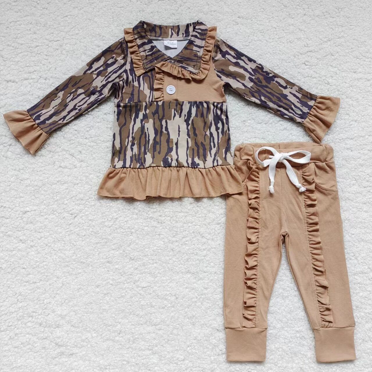 Girls Camo Army Green Outfits – ZHOHAO03