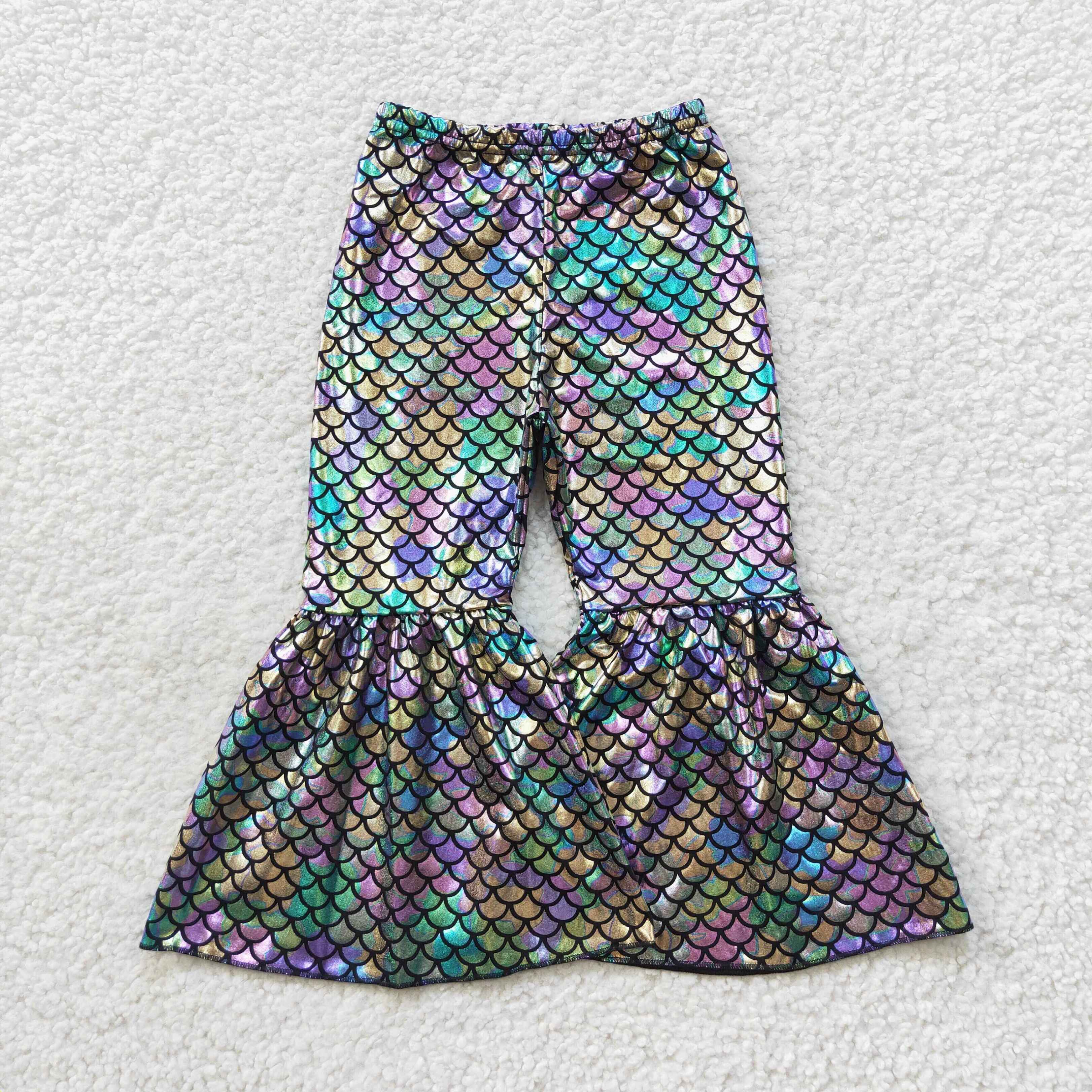 Girls Fish Scale Bell Bottom Pants – ZHOHAO03