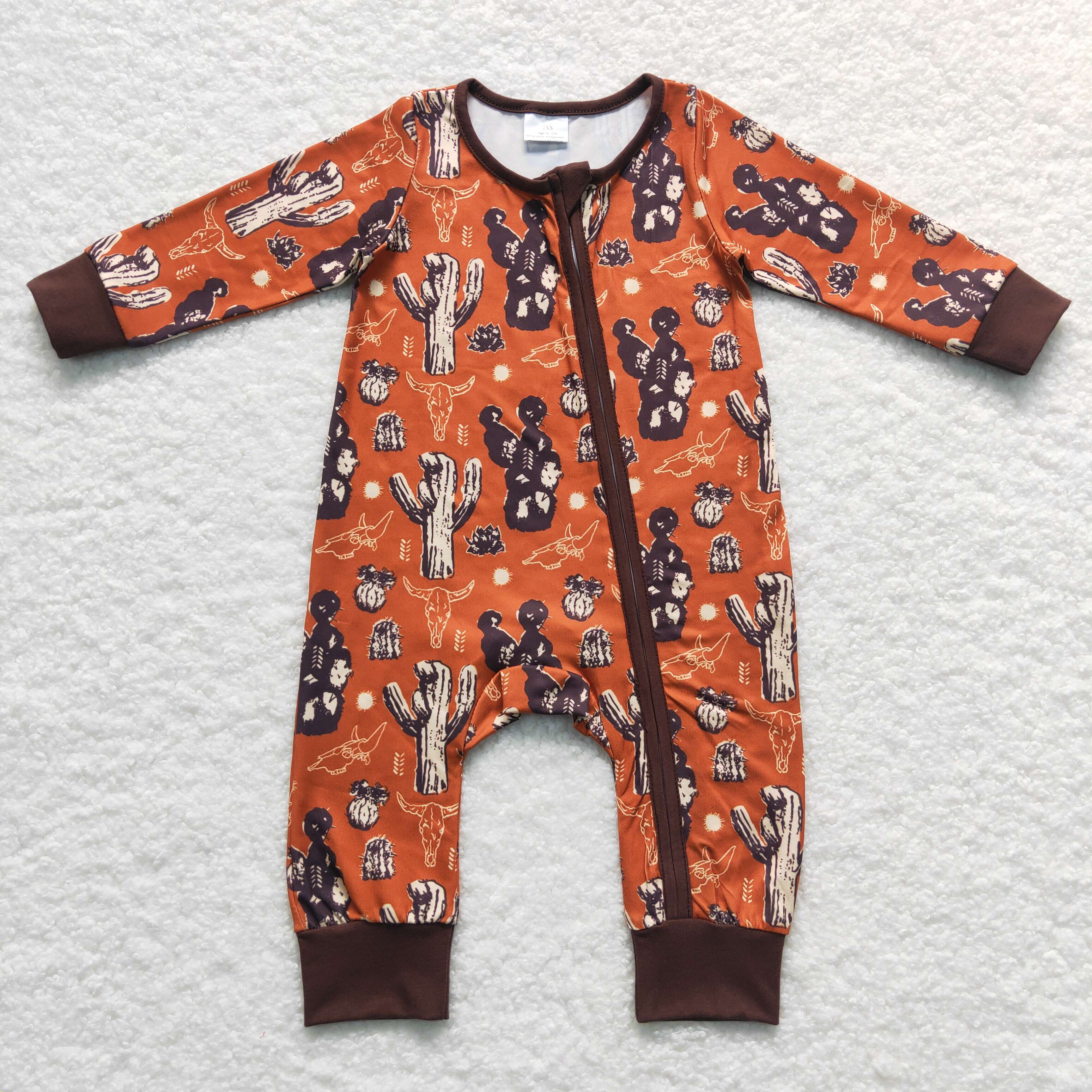 Baby Cactus Zipper Rompers Sleeper Milk silk – ZHOHAO03