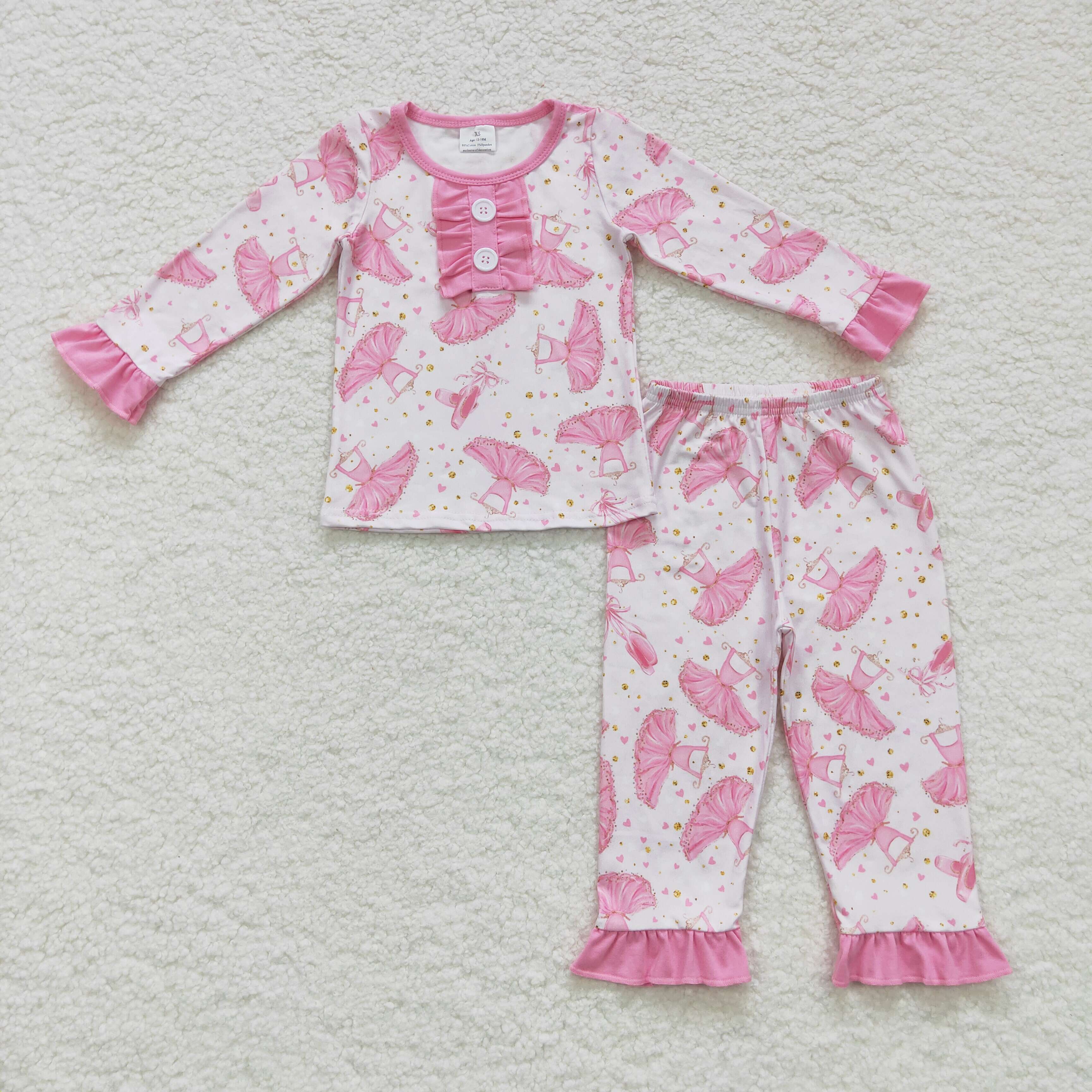 GLP0737 Girls Pink Princess Pajamas – ZHOHAO03