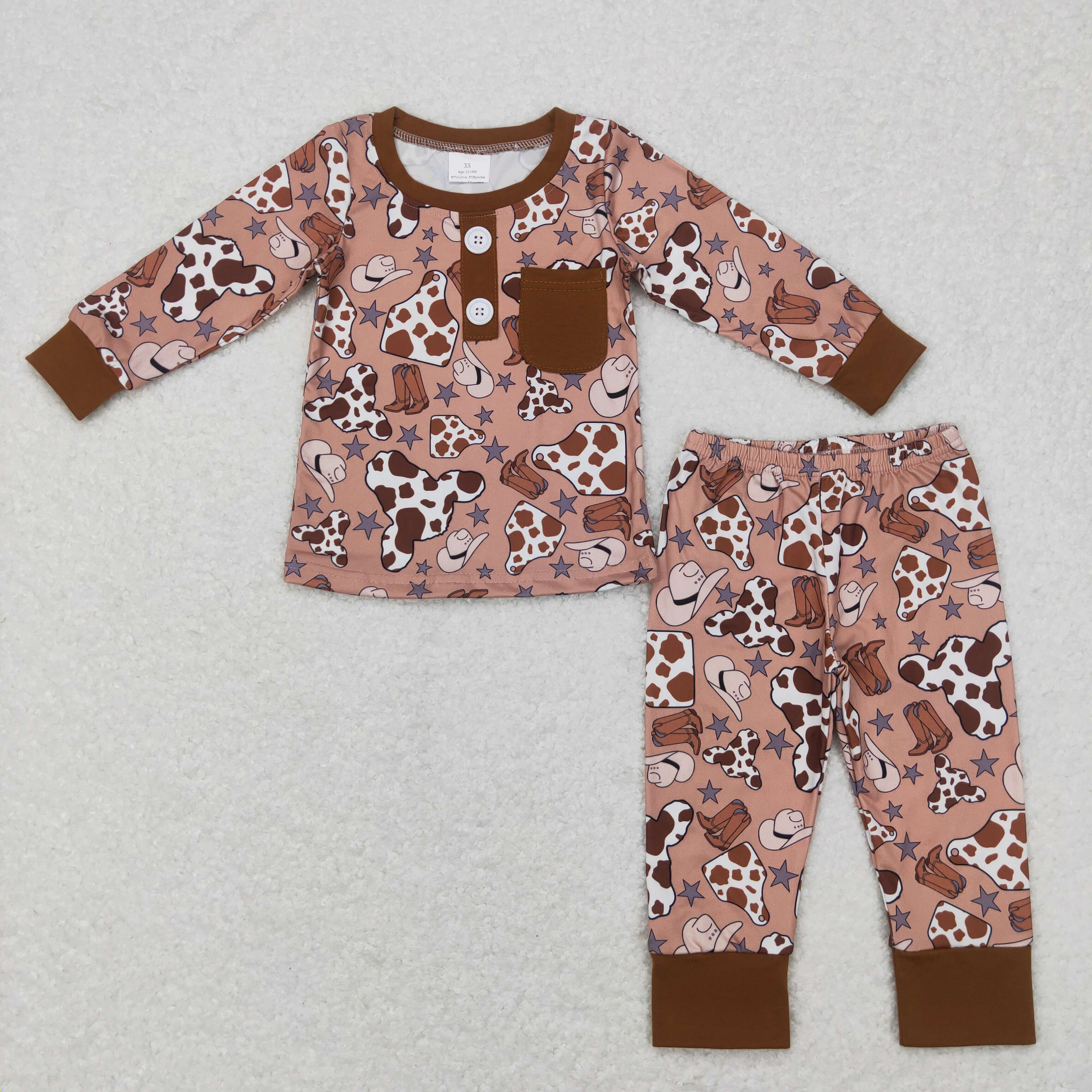 BLP0347 Boys Brown Cow Pajamas – ZHOHAO03