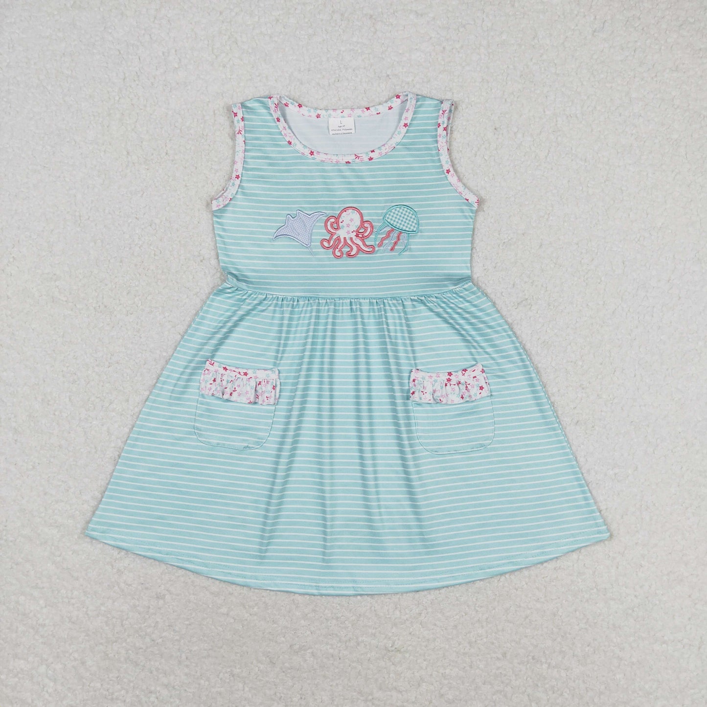 GSD0963 Girls Octopus Dress Embroidery – ZHOHAO03