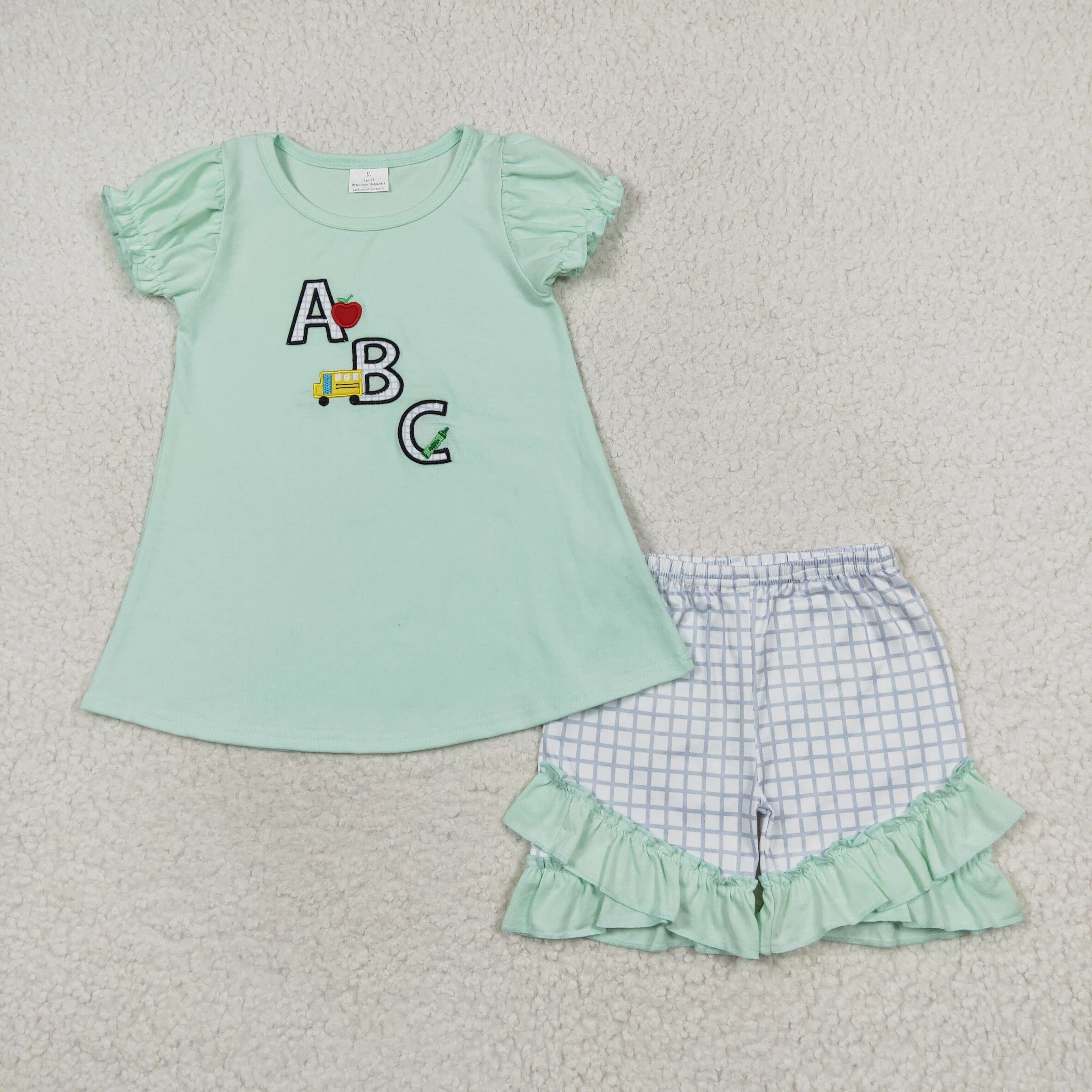 GSSO0930 Girls ABC Outfits Embroidery – ZHOHAO03