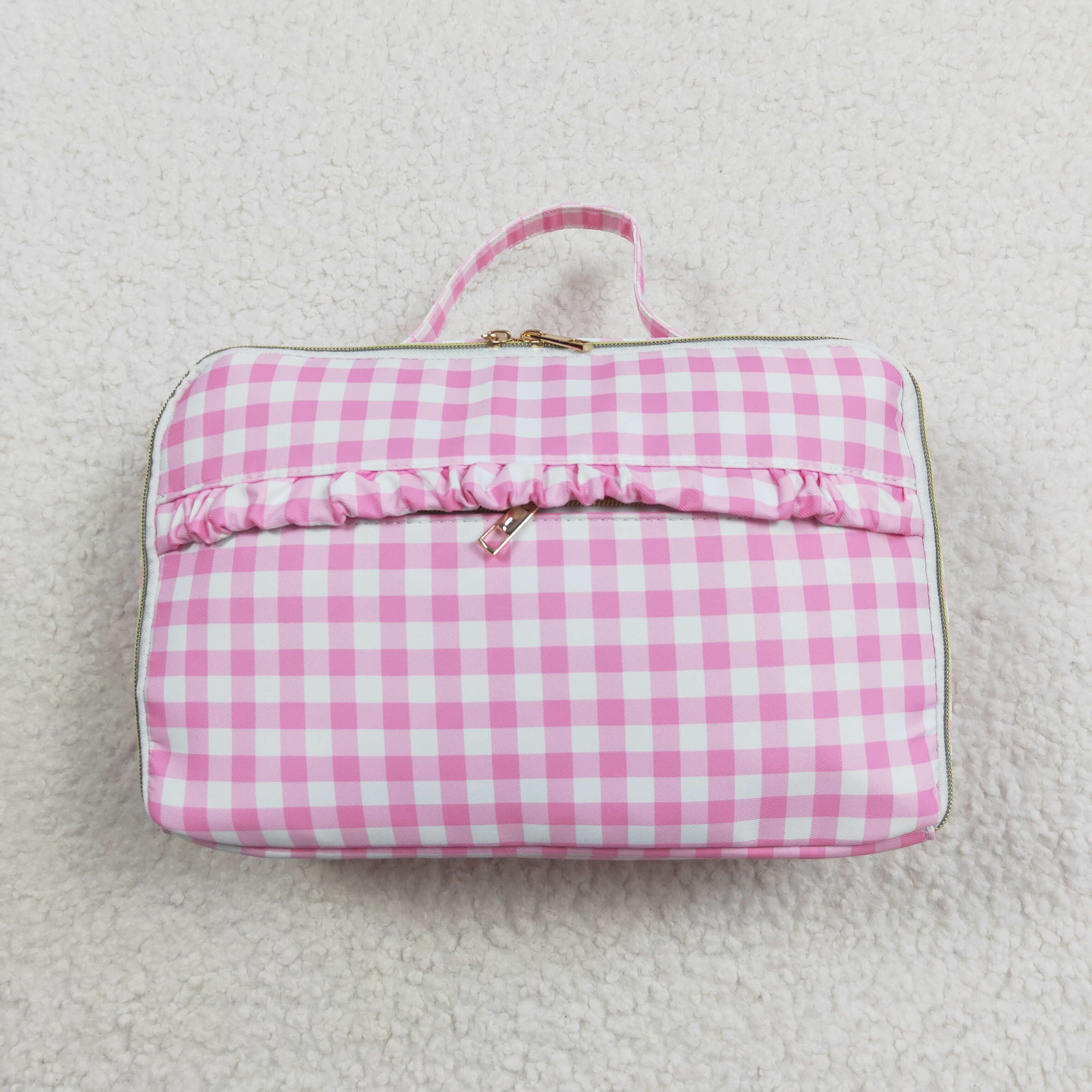 Girls Pink Plaid Lunch Box 12.6x8.7x3.5 inches – ZHOHAO03