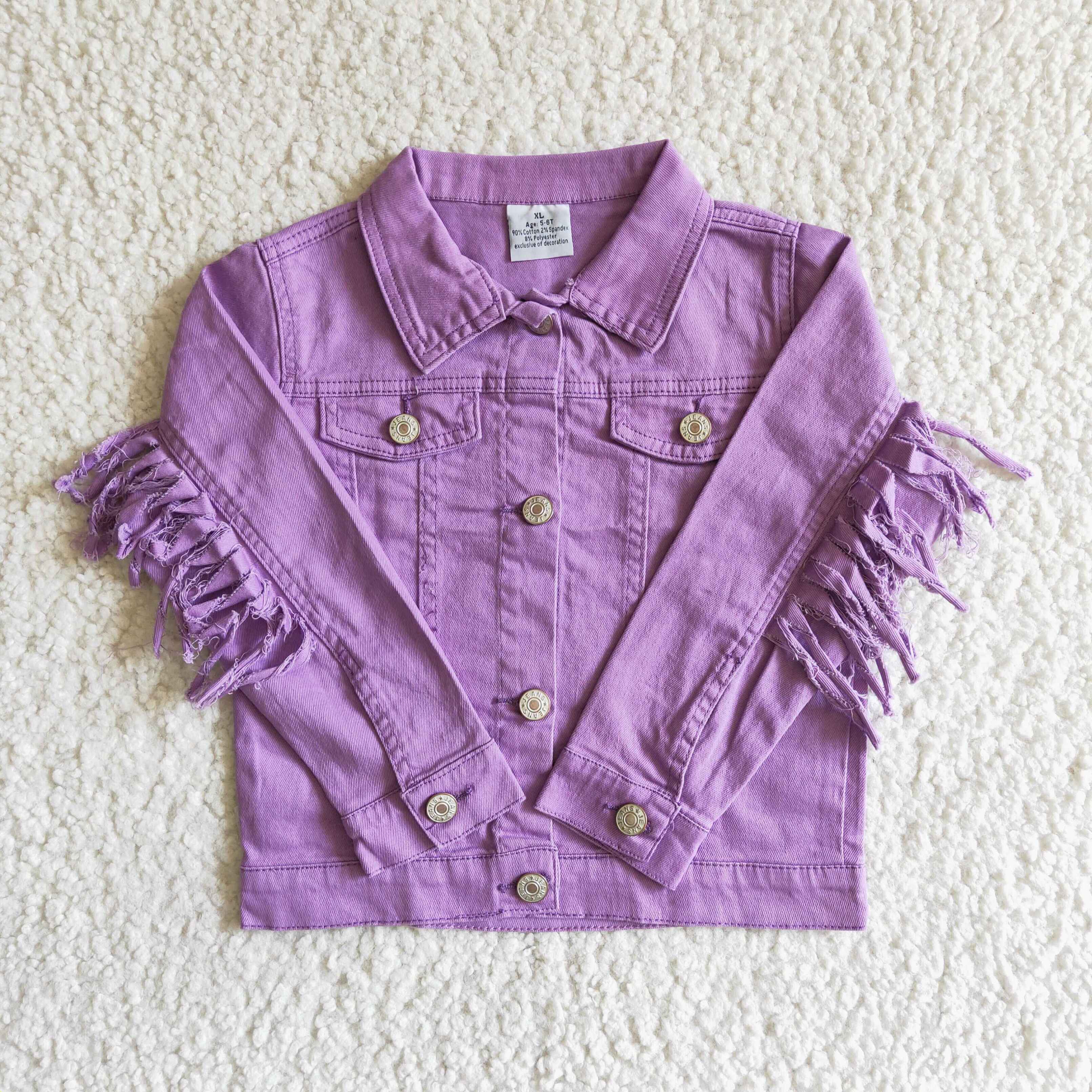 6 A32-19 Girls Purple Denim Jacket – ZHOHAO03
