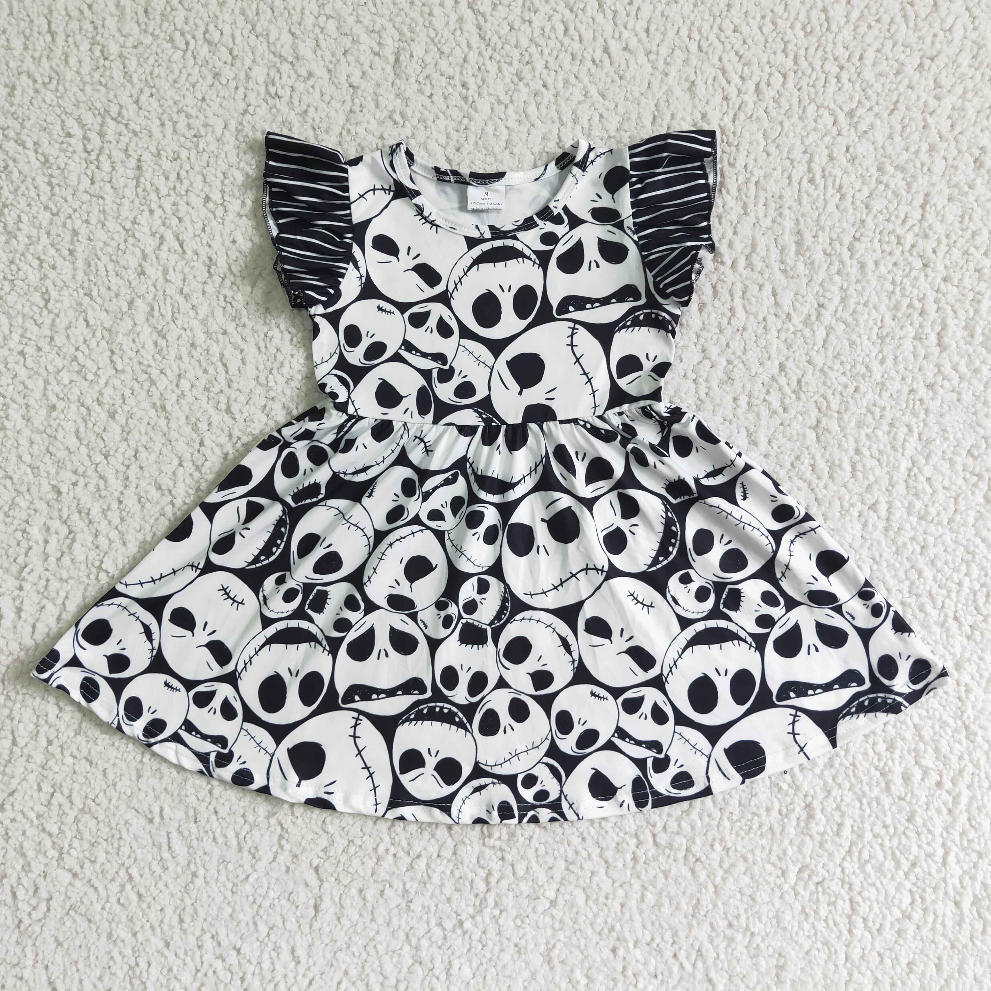 Girls Skull Dress Short Sleeves – ZHOHAO03