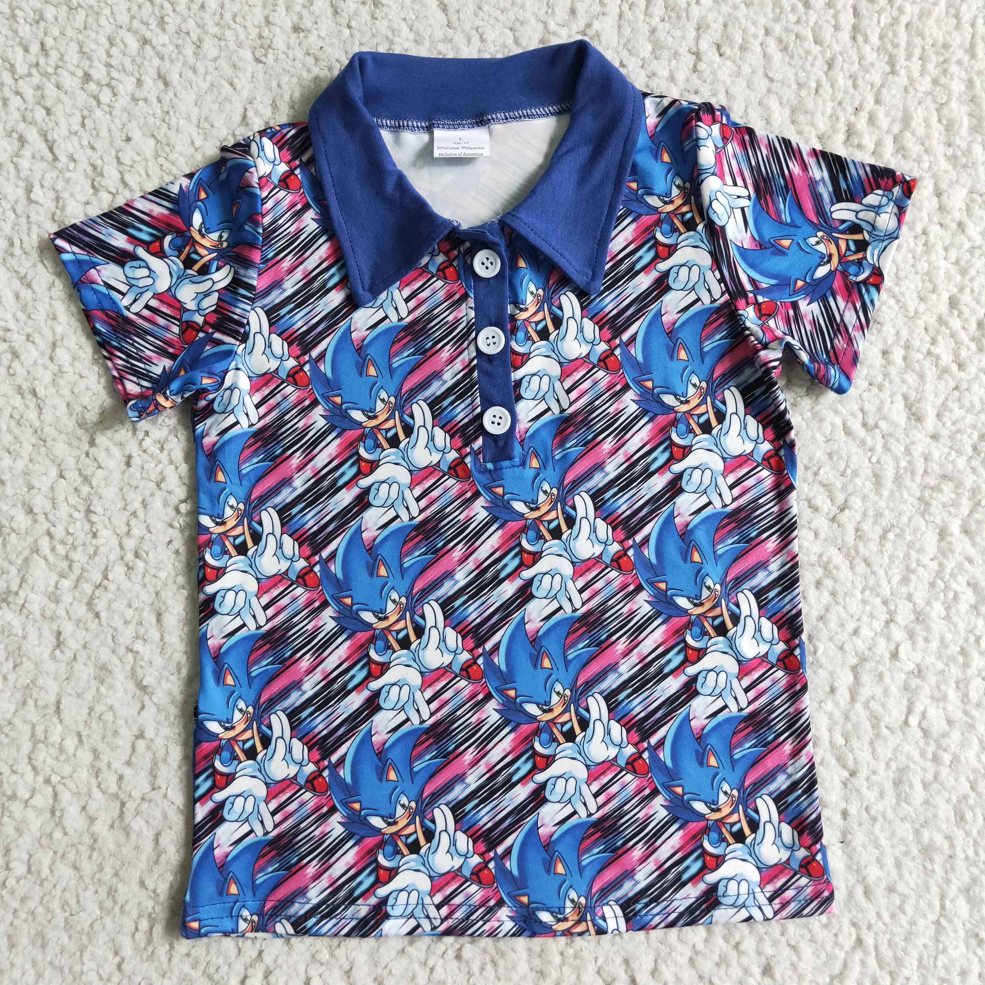 Boys Cartoon Blue Top Shirt – ZHOHAO03