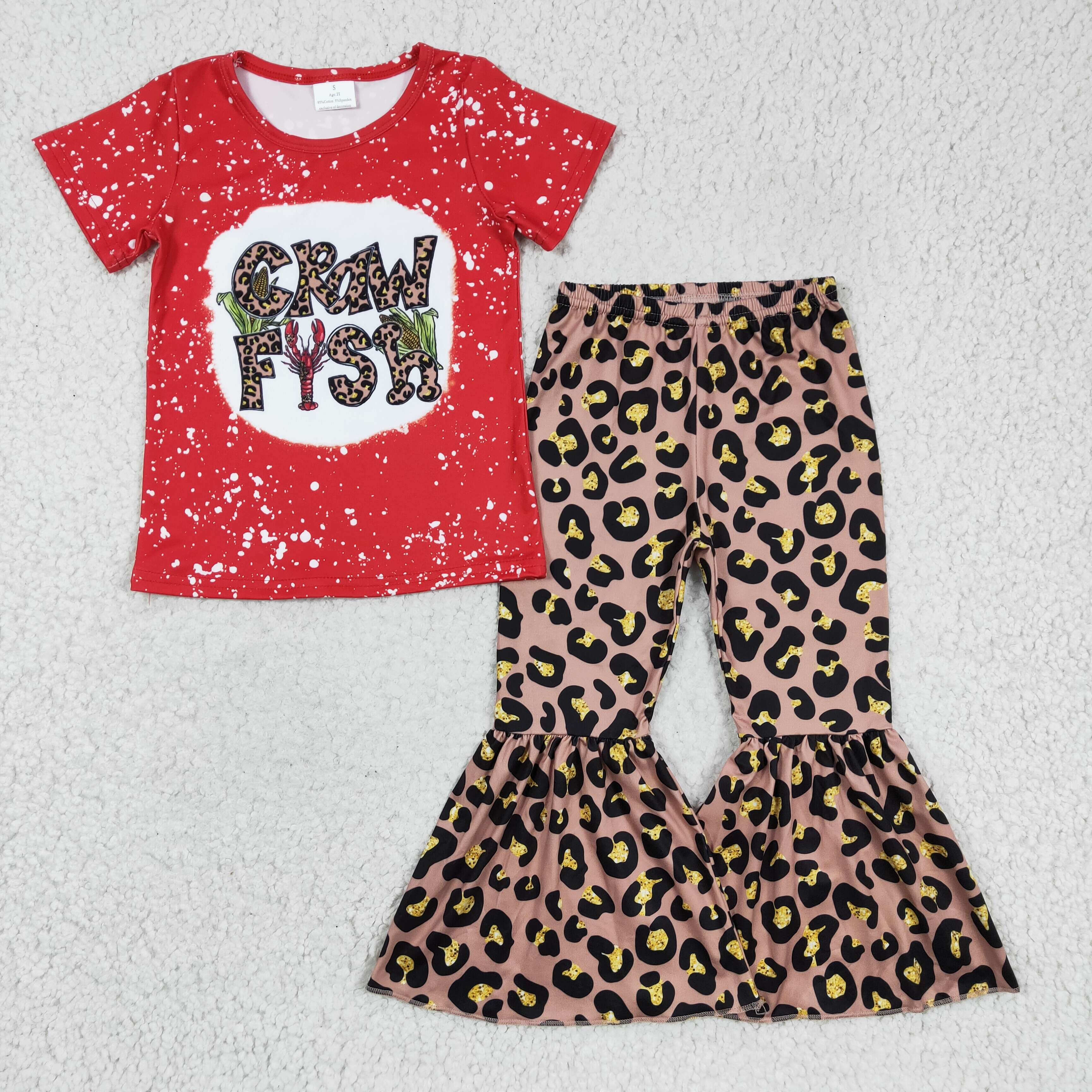Girls Crawfish Leopard Outfits – ZHOHAO03