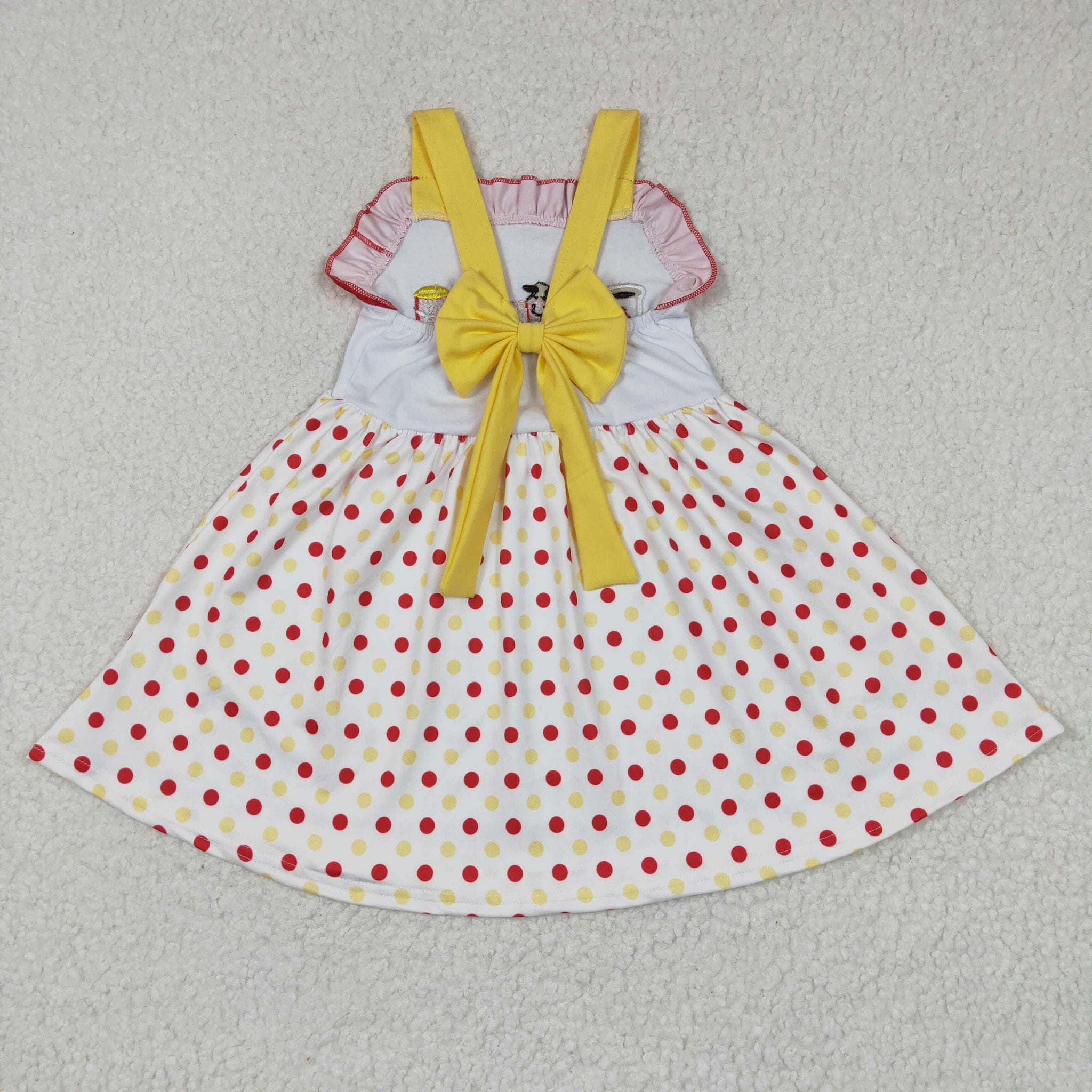 Girls Embroidery Cow Hamburger Dress – ZHOHAO03