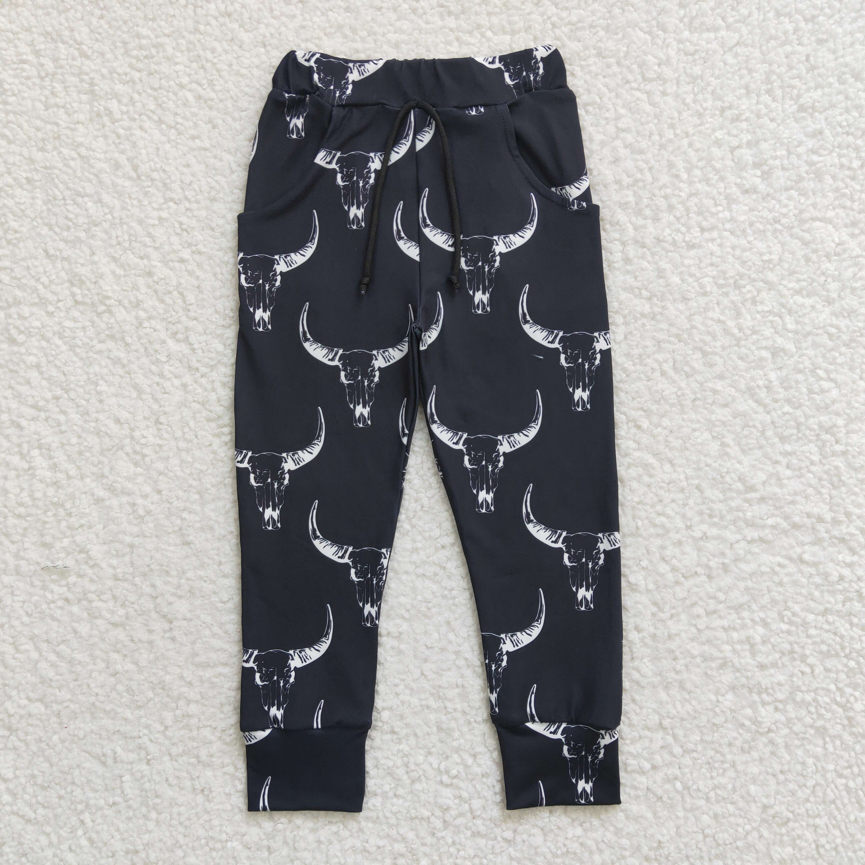 Boys Black Cow Pants Joggers – ZHOHAO03