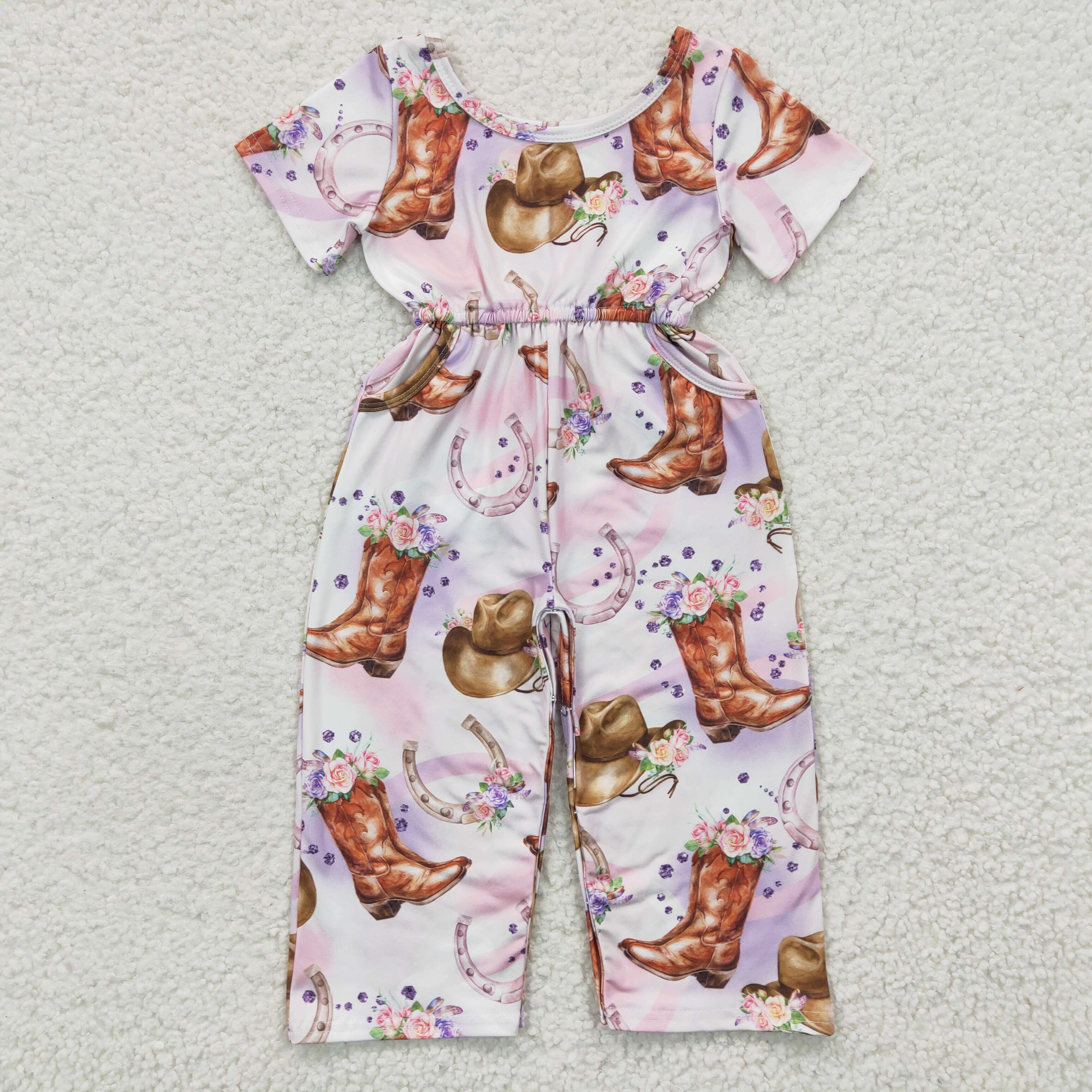 Girls Floral Boots Jumpsuit – ZHOHAO03