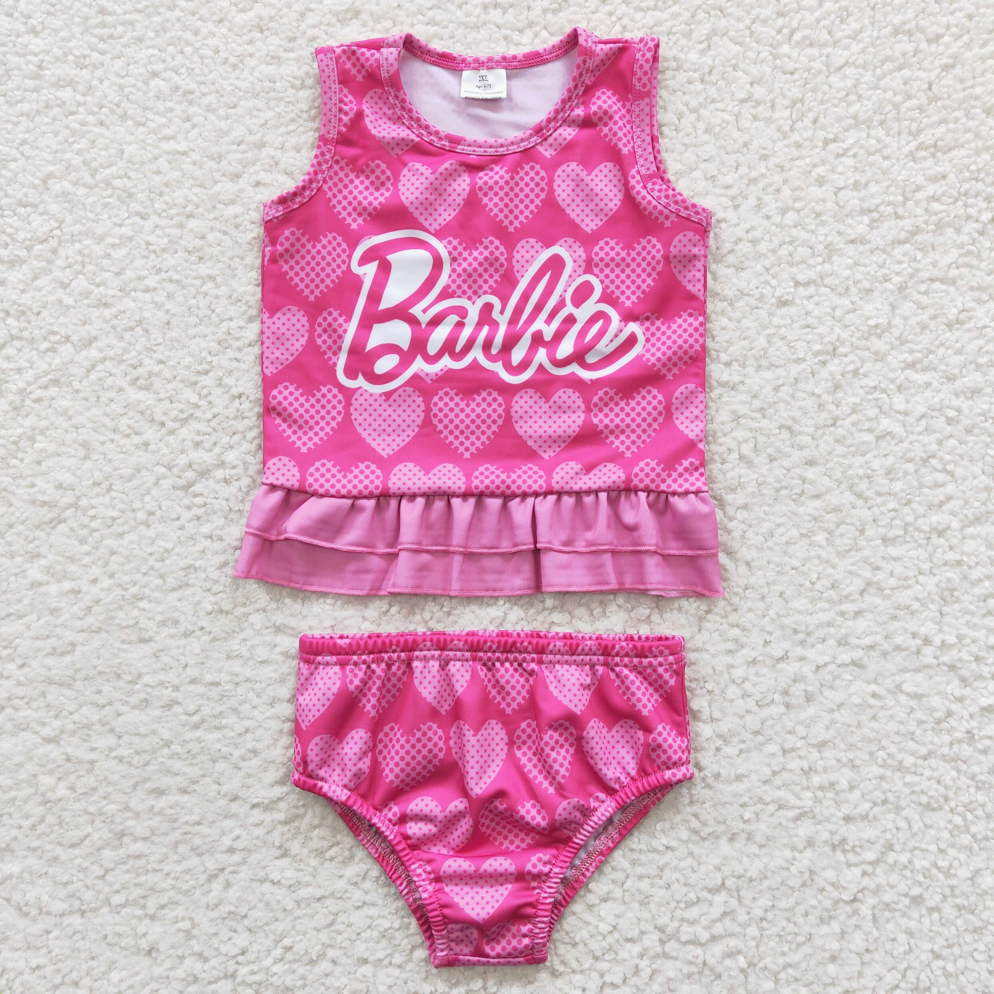 GBO0077 Girls Barbie Bathing suit 2PCS – ZHOHAO03